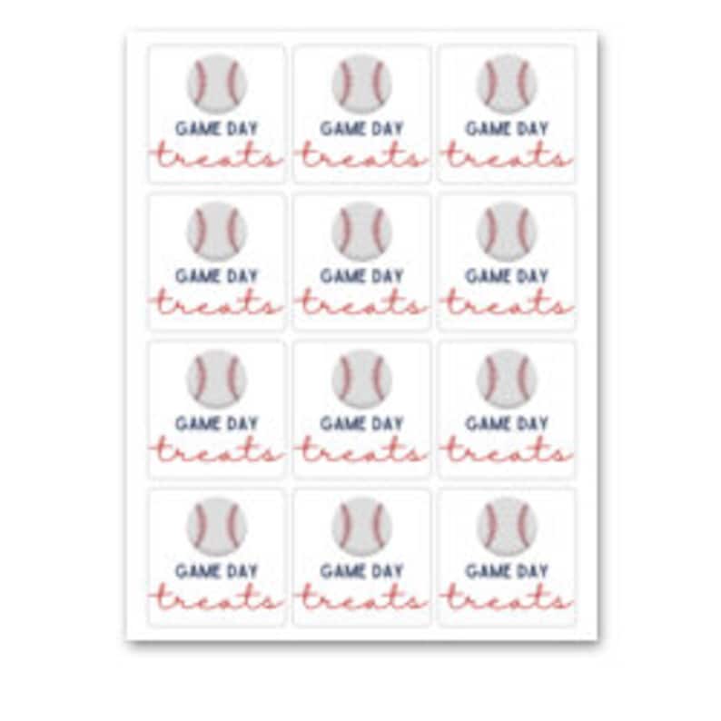 INSTANT DOWNLOAD Baseball Game Day Treats Square Gift Tags 2.5x2.5 - Etsy