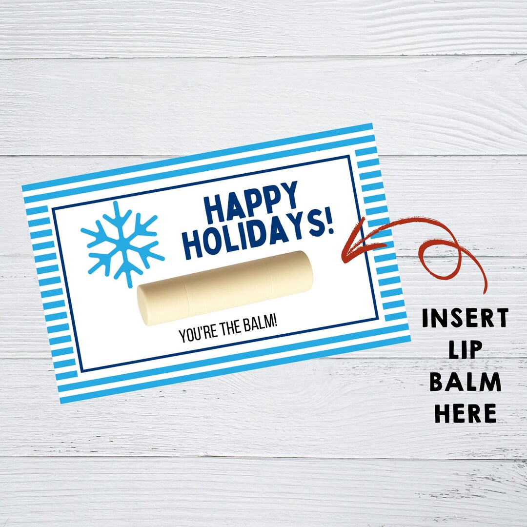 INSTANT DOWNLOAD Snowflake Happy Holidays Lip Balm Tags 2.5x4 - Etsy