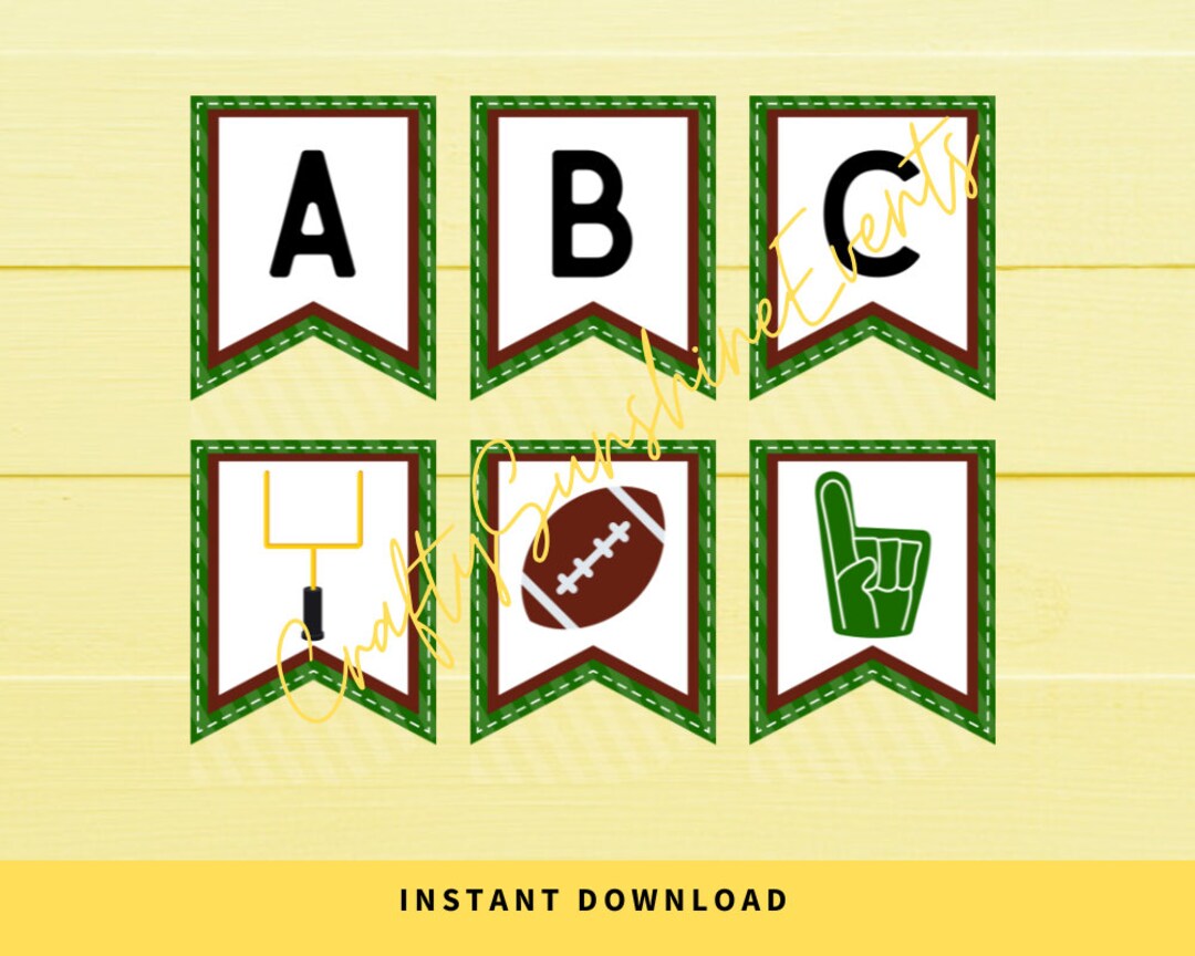 INSTANT DOWNLOAD Football Themed Banner 5x6 - Etsy