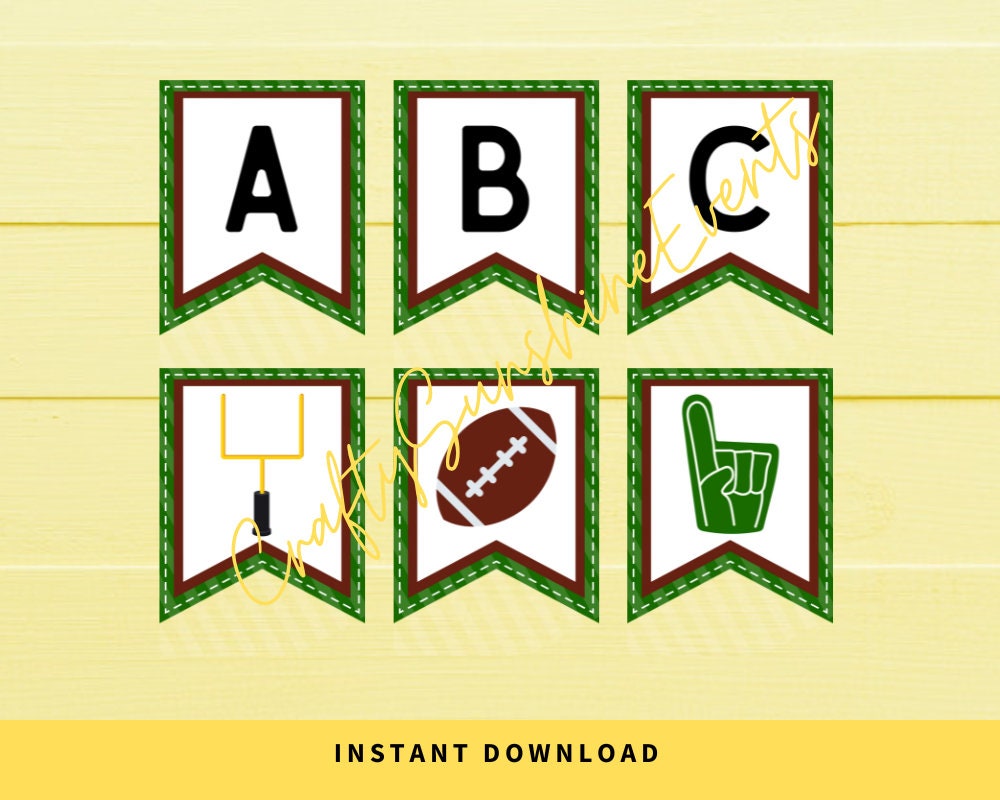 INSTANT DOWNLOAD Football Themed Banner 5x6 - Etsy