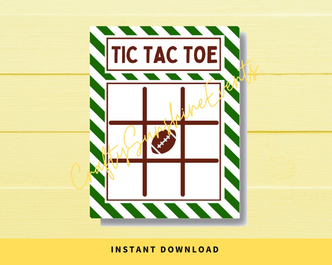 INSTANT DOWNLOAD Football Tic Tac Toe Game Cards - Etsy