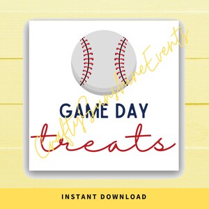 INSTANT DOWNLOAD Baseball Game Day Treats Square Gift Tags 2.5x2.5 - Etsy