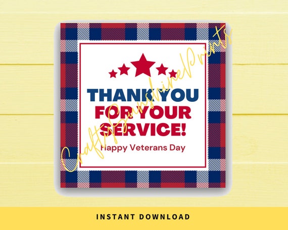 INSTANT DOWNLOAD Thank You for Your Service Happy Veterans Day - Etsy