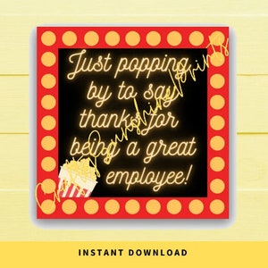 INSTANT DOWNLOAD Just Popping by to Say Thanks for Being A Great ...