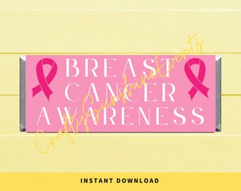 Breast Cancer Awareness Candy Bar Wrappers Digital Printable Immediate Download - Etsy