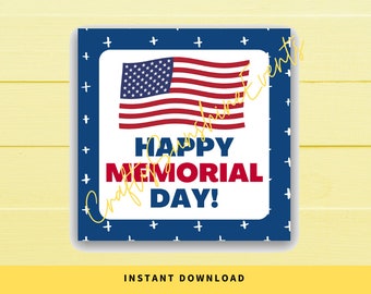 INSTANT DOWNLOAD Happy Memorial Day Square Gift Tags 2.5x2.5 | Etsy