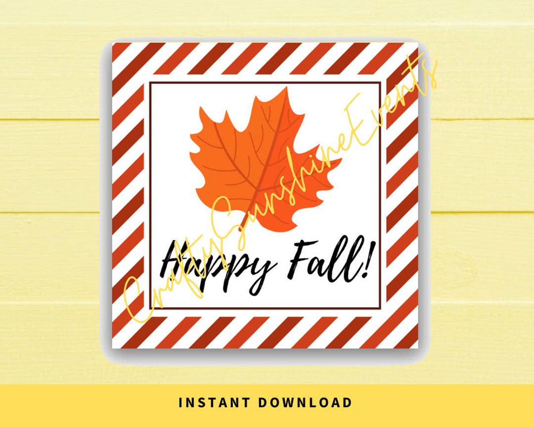 INSTANT DOWNLOAD Happy Fall Leaf Square Gift Tags 2.5x2.5 - Etsy