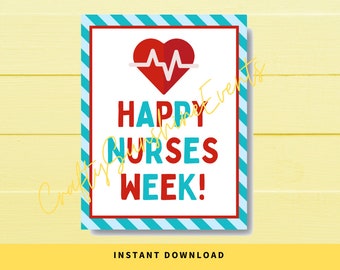 Happy Nurses Week Sign, Nurse Appreciation, Nurse Thank You, Instant ...