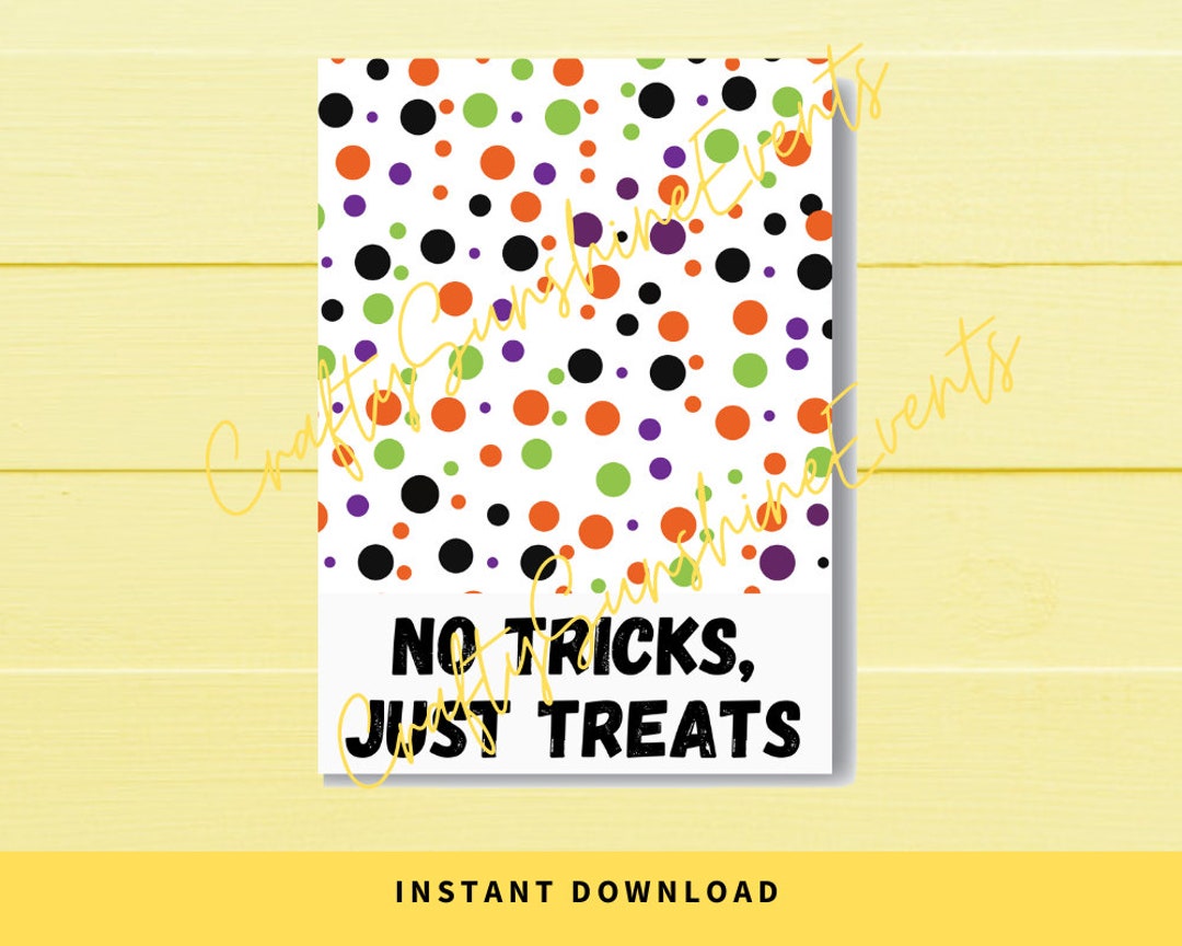 INSTANT DOWNLOAD No Tricks, Just Treats Halloween Cookie Cards 3.5x5 - Etsy