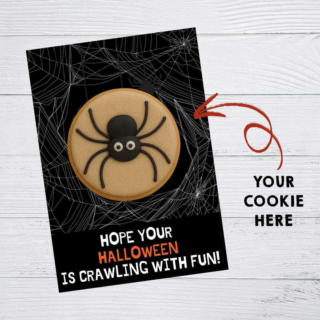 INSTANT DOWNLOAD Hope Your Halloween is Crawling With Fun Cookie Cards ...