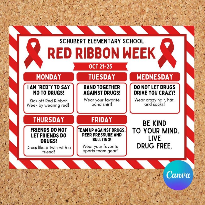 Red Ribbon Week Poster - Etsy