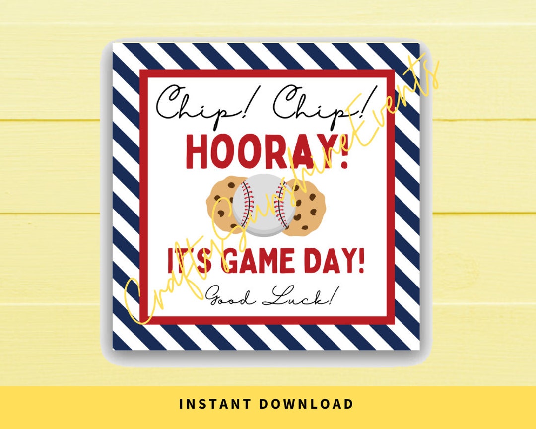 INSTANT DOWNLOAD Baseball Chip Chip Hooray It's Game Day Gift Tags 2 ...