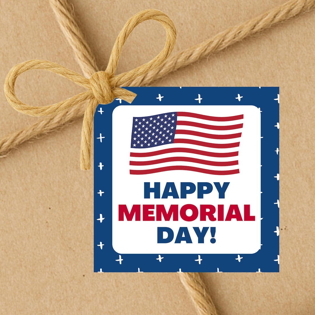INSTANT DOWNLOAD Happy Memorial Day Square Gift Tags 2.5x2.5 - Etsy