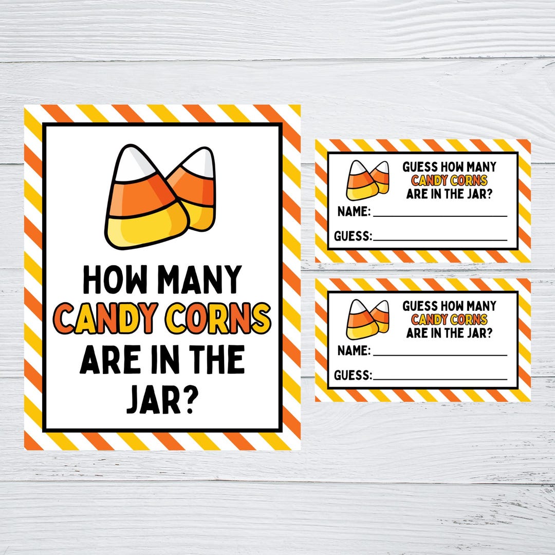 INSTANT DOWNLOAD Guess How Many Candy Corns Are in the Jar Guessing ...