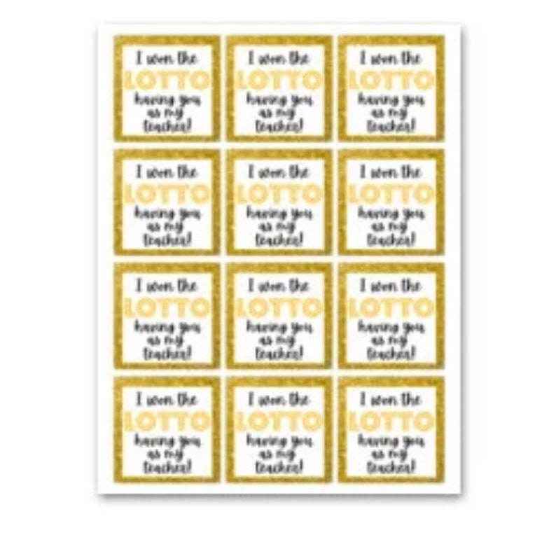 INSTANT DOWNLOAD I Won the Lotto Having You as My Teacher Square Gift ...