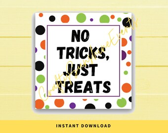Instant Download, Printable 2 & 2.5 Halloween Trick or Treat Tag, No ...