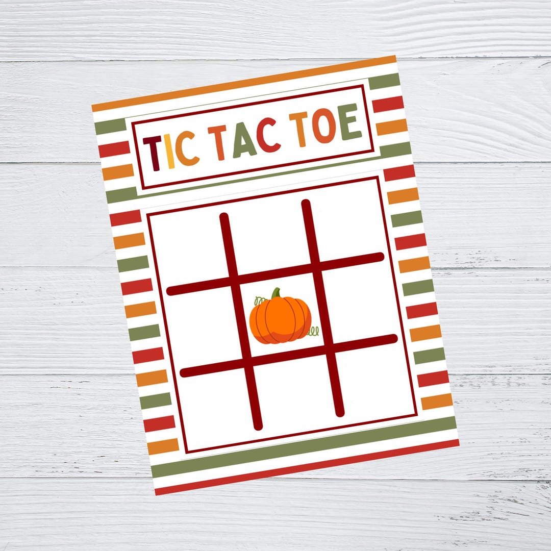 INSTANT DOWNLOAD Fall Themed Tic Tac Toe Game Cards - Etsy