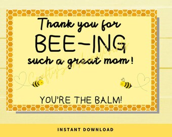 INSTANT DOWNLOAD Thank You for Bee-ing Such A Great Nurse Lip | Etsy