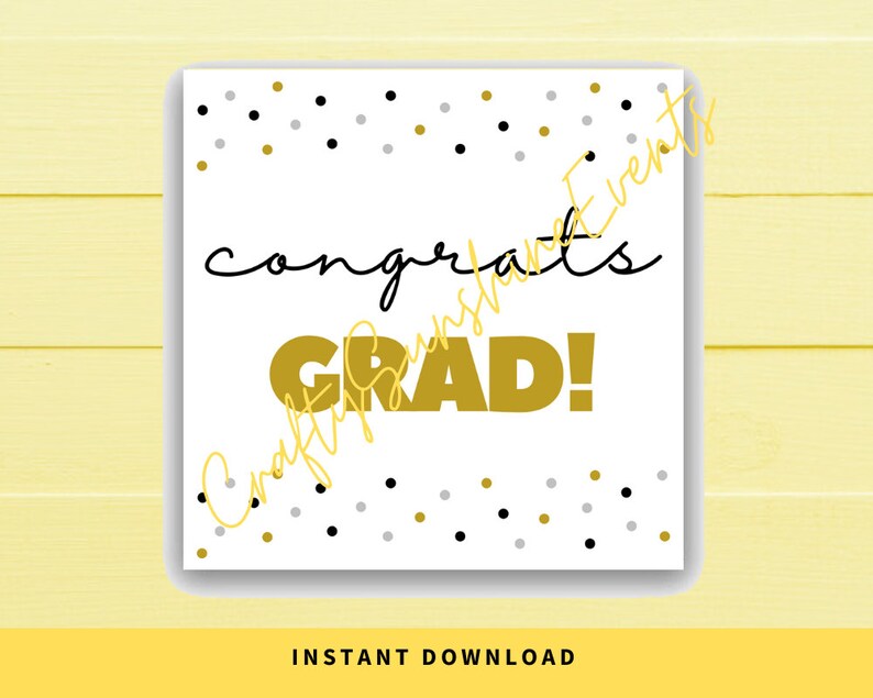 INSTANT DOWNLOAD Congrats Grad Square Gift Tags 2.5x2.5 - Etsy