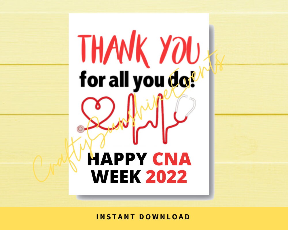 INSTANT DOWNLOAD Thank You for All You Do Happy CNA Week 2022 - Etsy