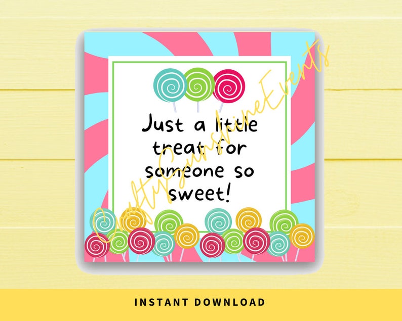 INSTANT DOWNLOAD Just A Little Treat for Someone so Sweet Square Gift ...