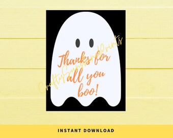 Thanks for All You Boo Halloween Gift Tags - Etsy