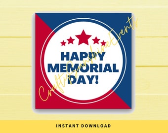 INSTANT DOWNLOAD Happy Memorial Day Square Gift Tags 2.5x2.5 | Etsy