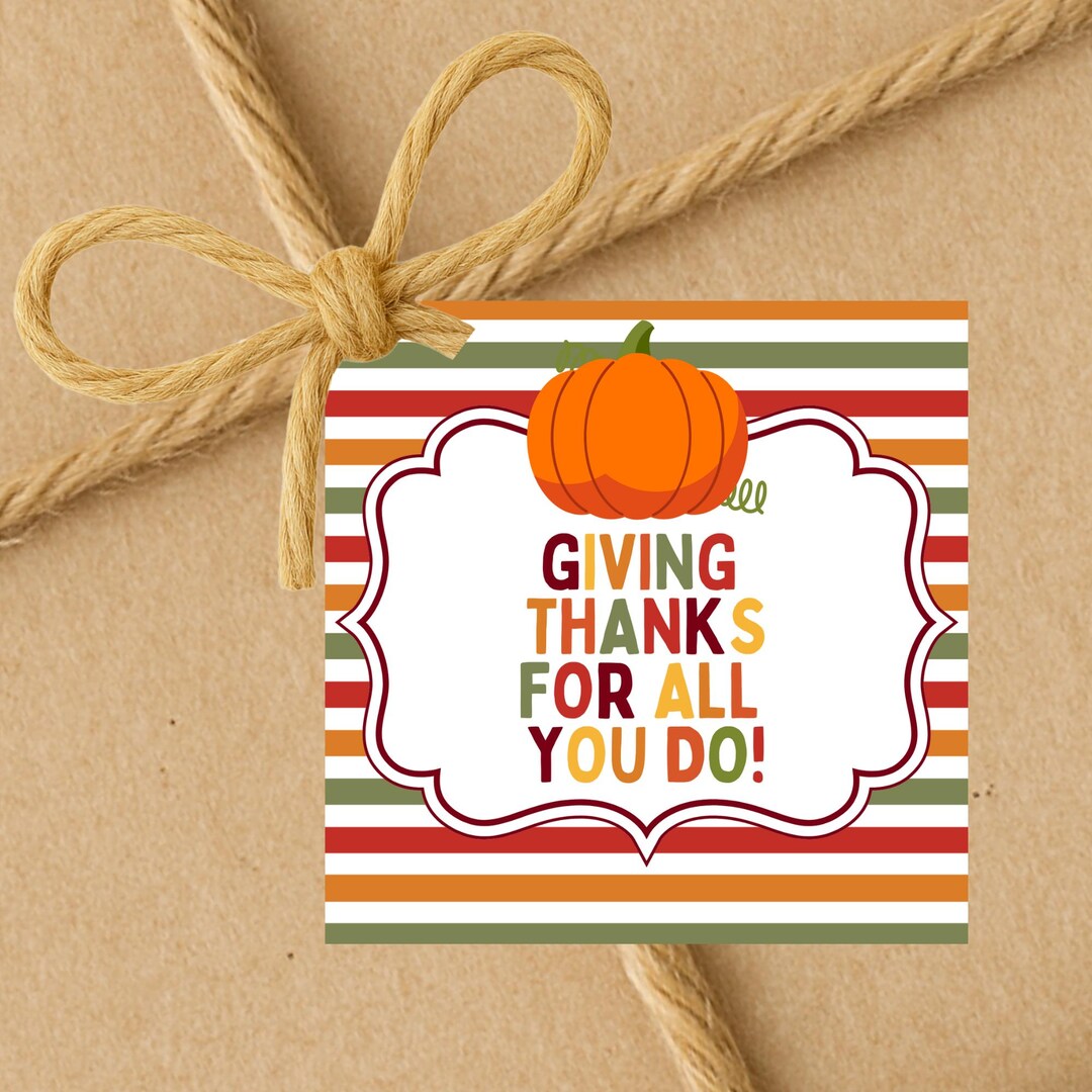 INSTANT DOWNLOAD Giving Thanks for All You Do Thanksgiving Square Gift ...