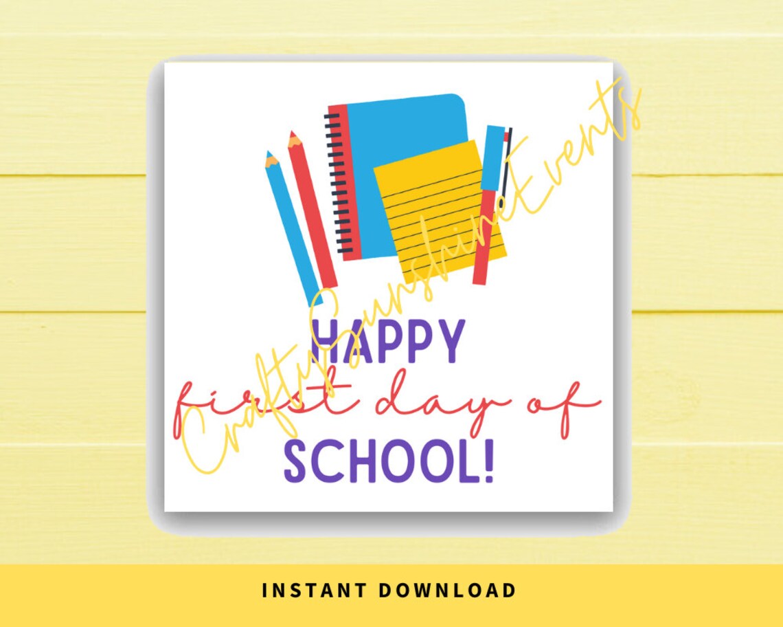 INSTANT DOWNLOAD Happy First Day of School Square Gift Tags 2.5x2.5 - Etsy