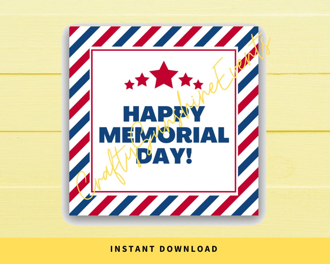 INSTANT DOWNLOAD Happy Memorial Day Square Gift Tags 2.5x2.5 - Etsy