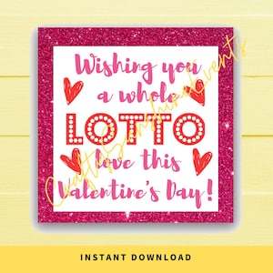 INSTANT DOWNLOAD Wishing You A Lotto Love This Valentine's Day Square ...