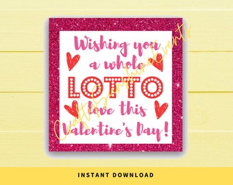 Valentine's Day Lottery Gift Tag Wishing You a Lotto Love - Etsy