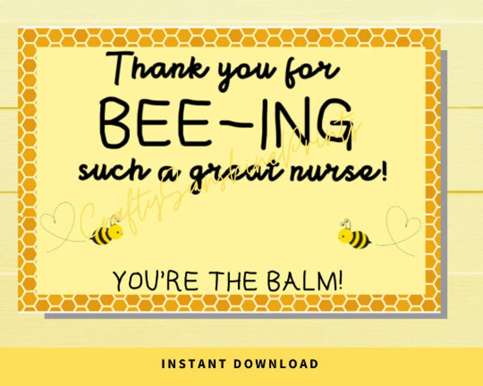 INSTANT DOWNLOAD Thank You for Bee-ing Such A Great Nurse Lip Balm Tags ...