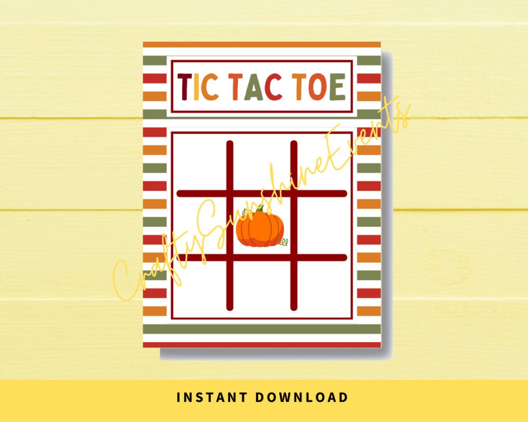 INSTANT DOWNLOAD Fall Themed Tic Tac Toe Game Cards - Etsy