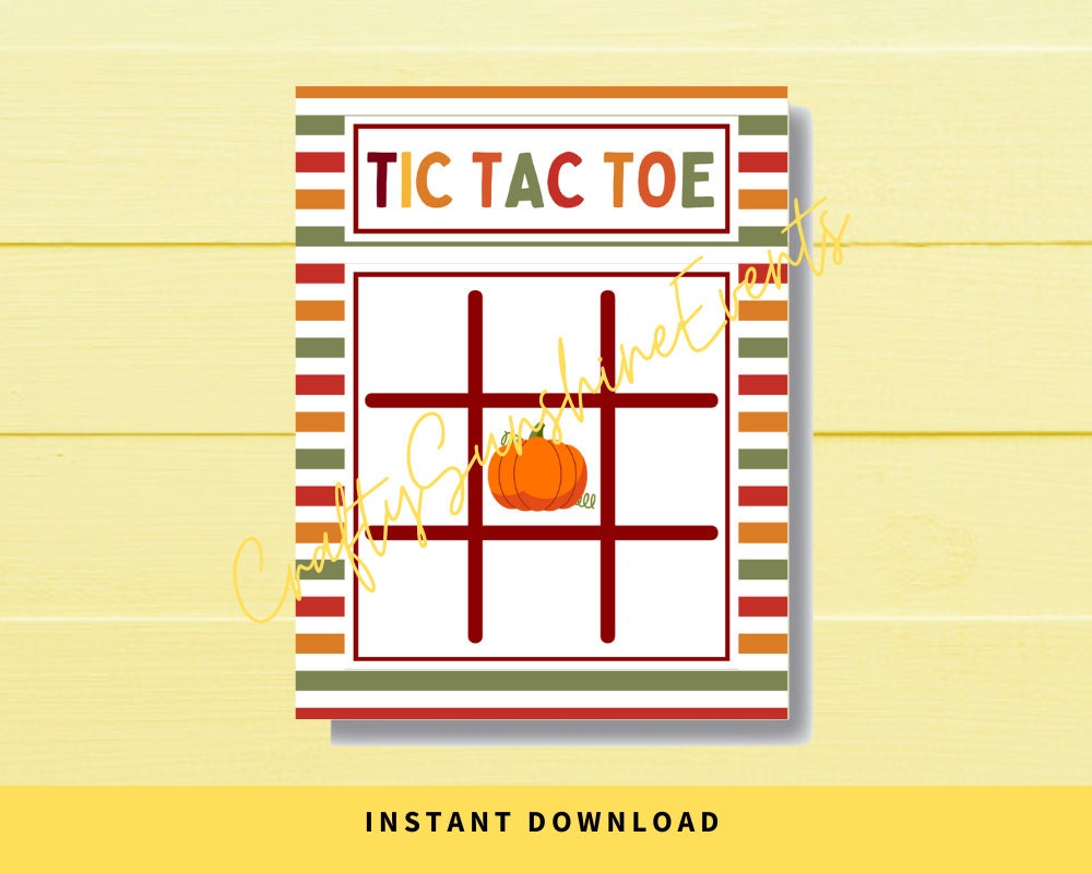 INSTANT DOWNLOAD Fall Themed Tic Tac Toe Game Cards - Etsy