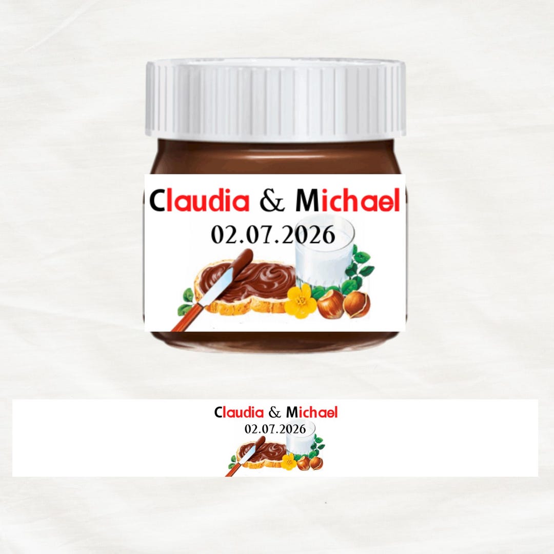 DIGITAL DOWNLOAD ONLY- Personalized Mini Nutella Labels - Etsy