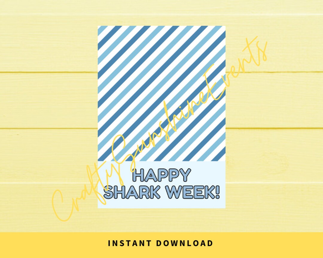 INSTANT DOWNLOAD Happy Shark Week Cookie Cards 3.5x5 - Etsy