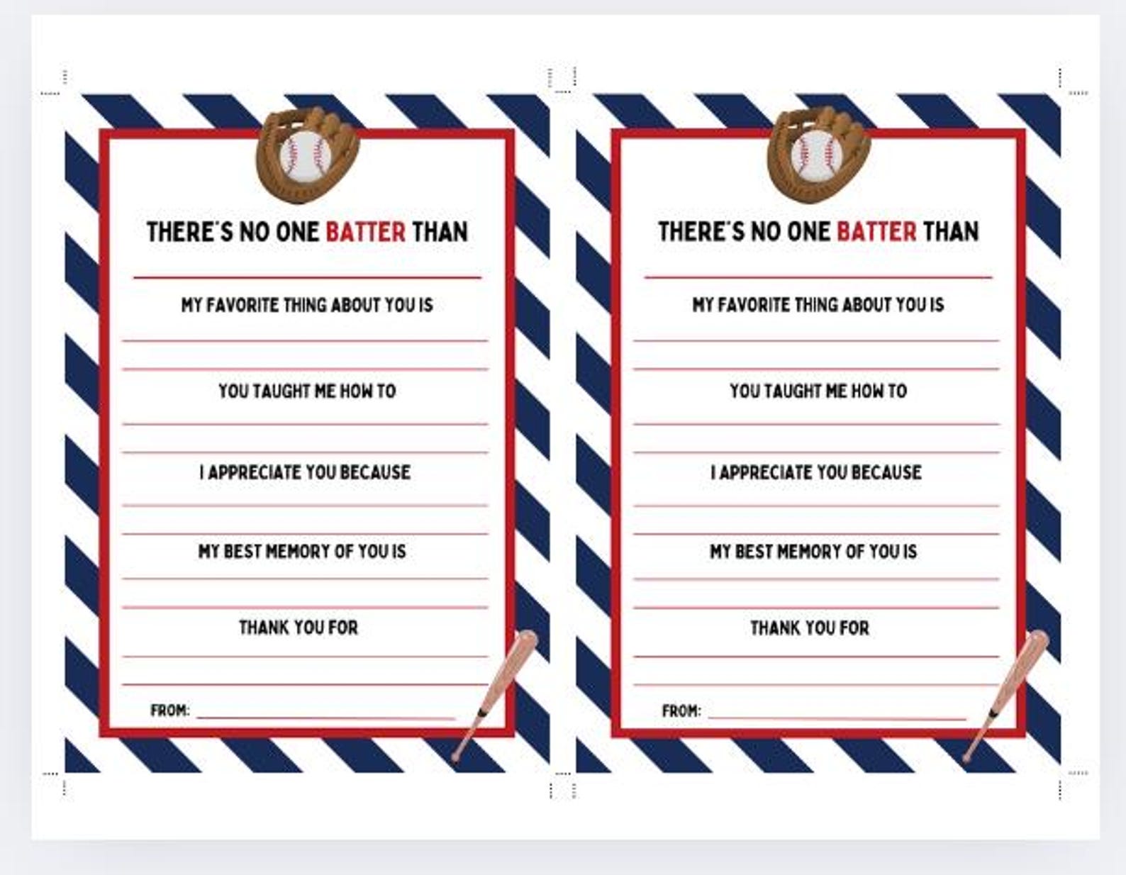 INSTANT DOWNLOAD Baseball Themed Teacher Questionnaire 5x7 & 8x10 - Etsy