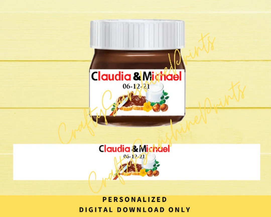 DIGITAL DOWNLOAD ONLY- Personalized Mini Nutella Labels - Etsy