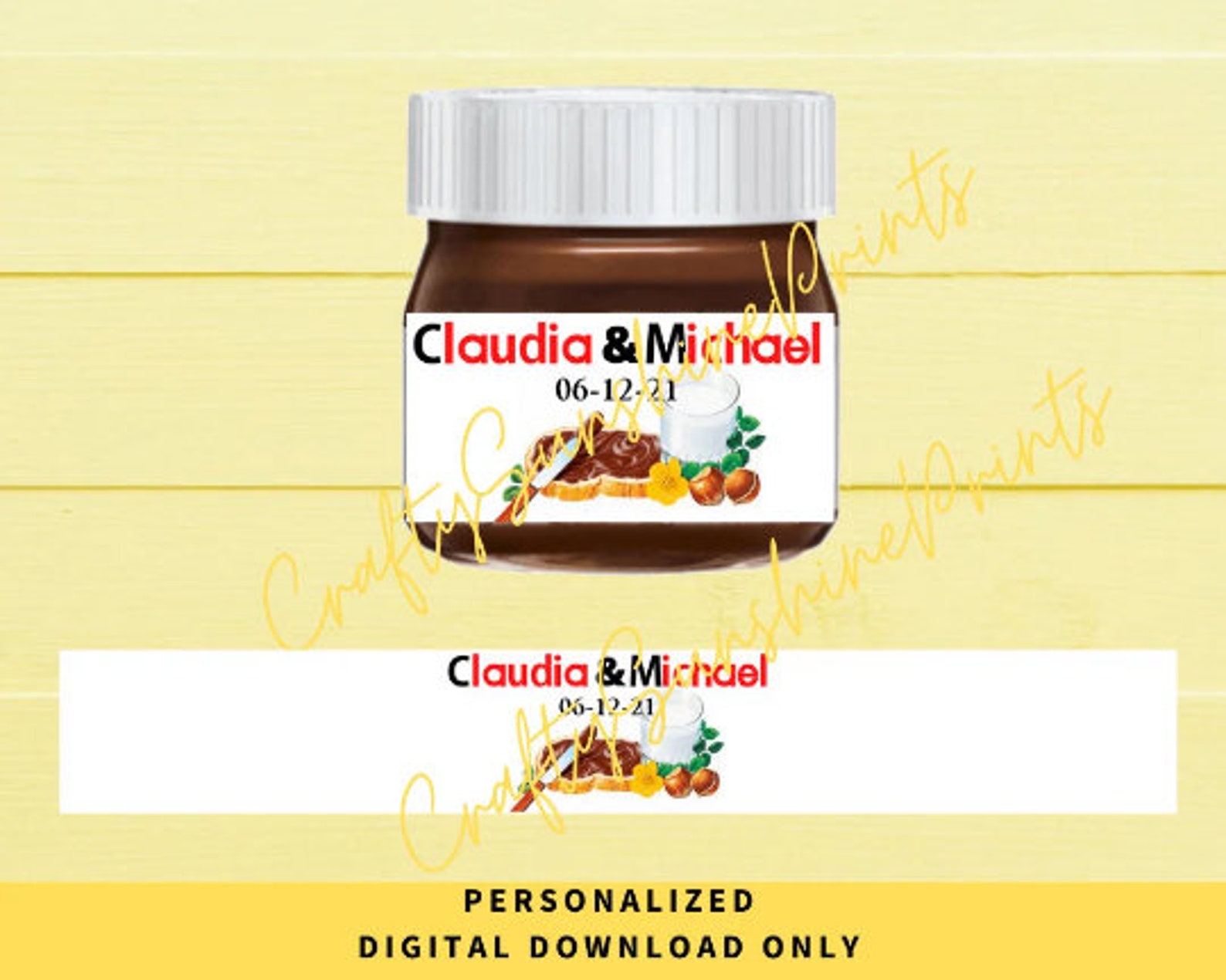 DIGITAL DOWNLOAD ONLY- Personalized Mini Nutella Labels - Etsy