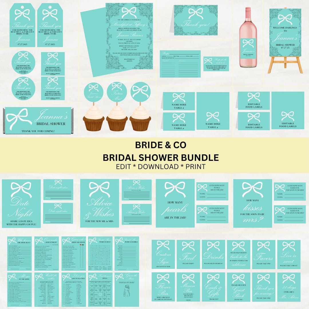 DIGITAL DOWNLOAD ONLY Bride & Co Bridal Shower Bundle Set - Etsy