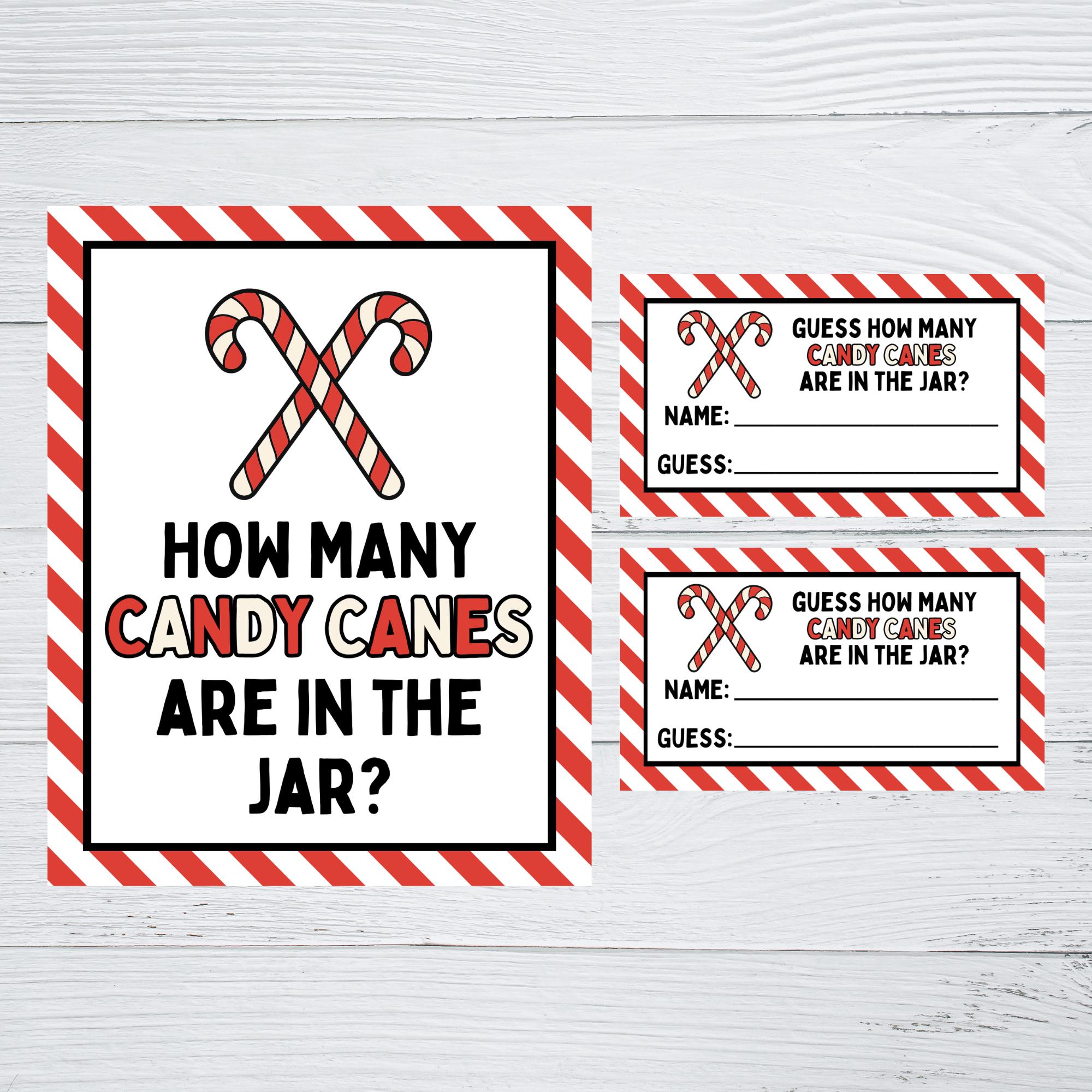 INSTANT DOWNLOAD Christmas Guess How Many Candy Canes Are in the Jar ...