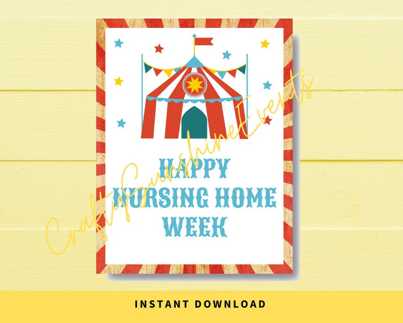 INSTANT DOWNLOAD Circus Themed Happy Nursing Home Week Sign 8.5x11 - Etsy