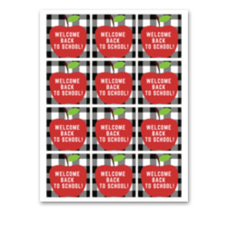 INSTANT DOWNLOAD Apple Welcome Back to School Square Gift Tags 2.5x2.5 ...