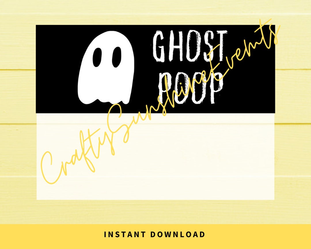 INSTANT DOWNLOAD Halloween Ghost Poop Favor Bag Toppers - Etsy