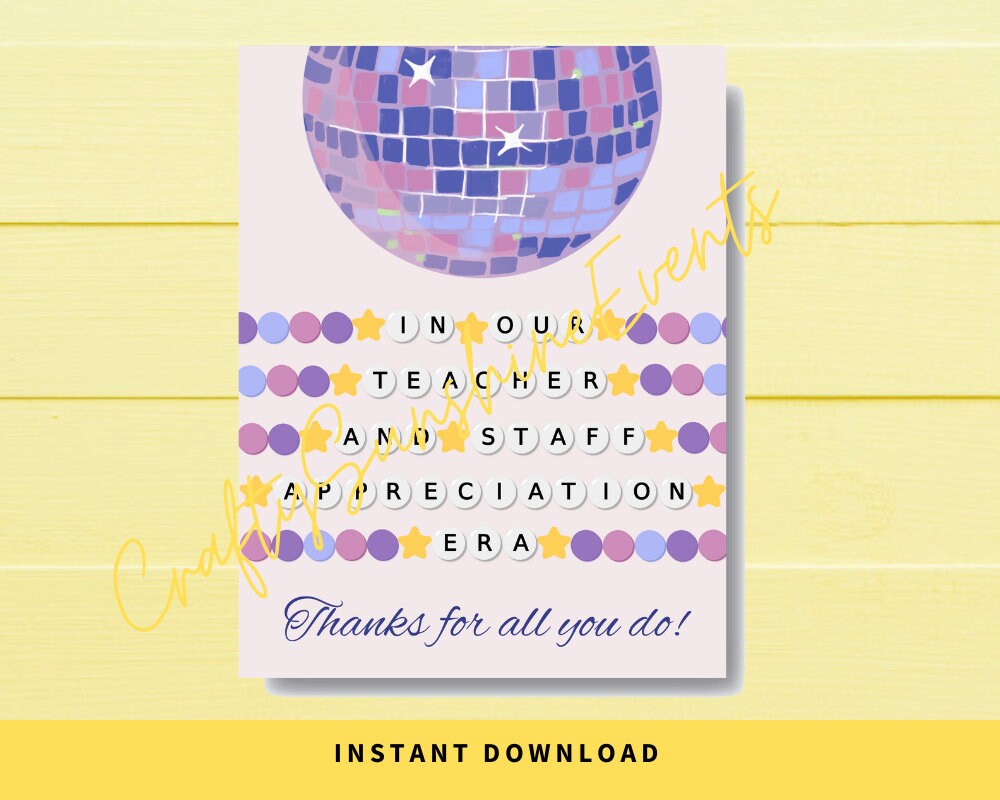 INSTANT DOWNLOAD in Our Teacher and Staff Appreciation Era Sign 8.5x11 ...