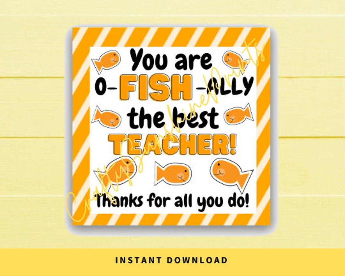 INSTANT DOWNLOAD You Are Ofishally the Best Teacher Square Gift Tags 2 ...