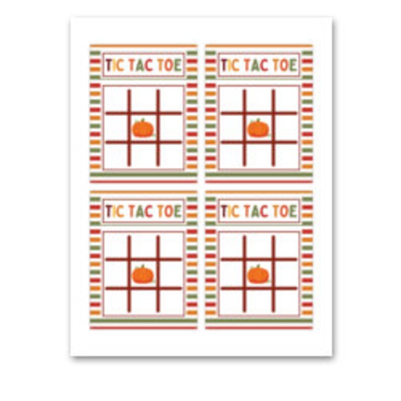 INSTANT DOWNLOAD Fall Themed Tic Tac Toe Game Cards - Etsy