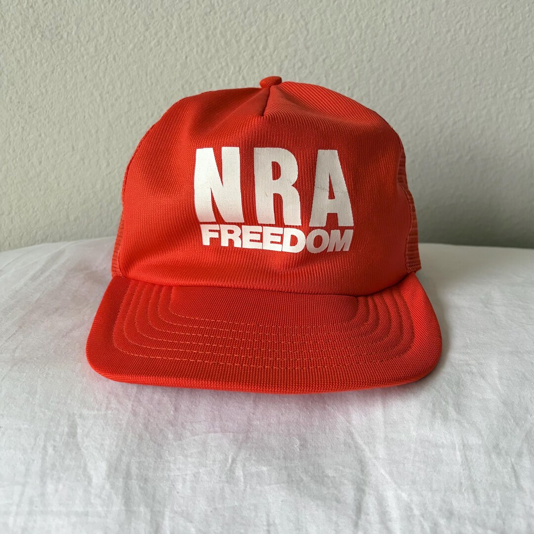 Vintage 80s Orange NRA Freedom Trucker Snapback Hat. Excellent ...