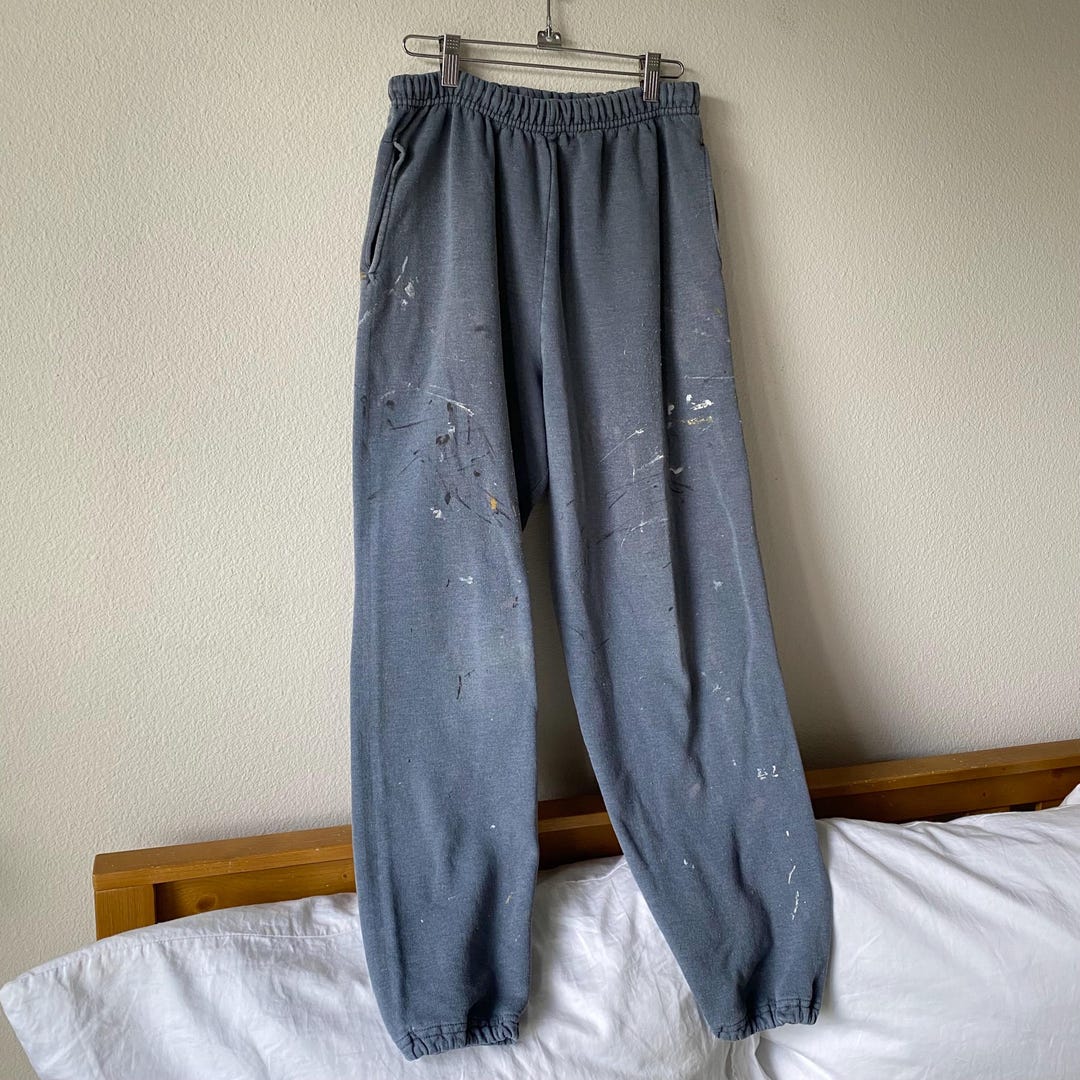 2000s Paint Splatter Grey Sweatpants. Dark Grey. Large - Etsy